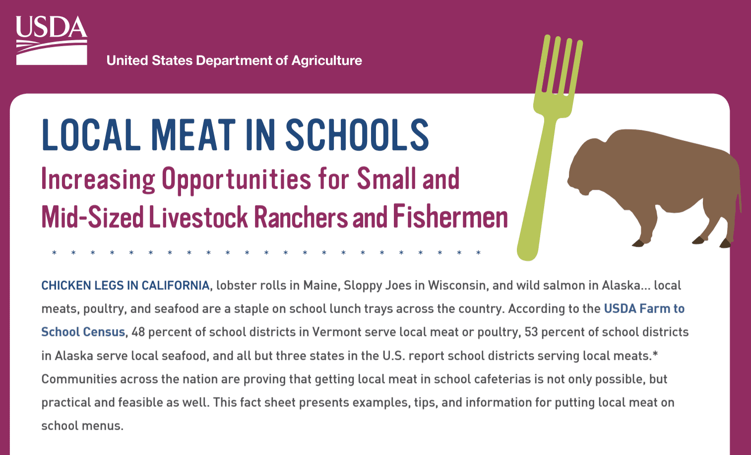 USDA: Local Meat in Schools | Urban School Food Alliance